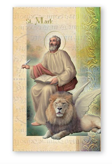 Saint Mark Biography Prayer Card | Sacred Heart Gifts & Apparel